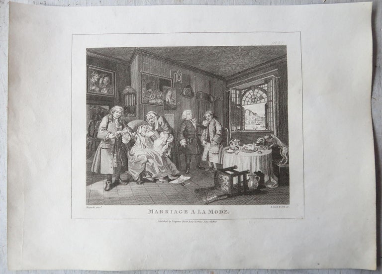 Set of 5 Original Antique Prints After William Hogarth, "Marriage A La ...