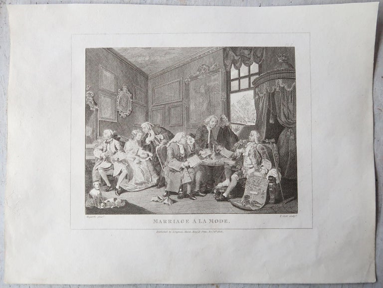 Set of 5 Original Antique Prints After William Hogarth, "Marriage A La ...