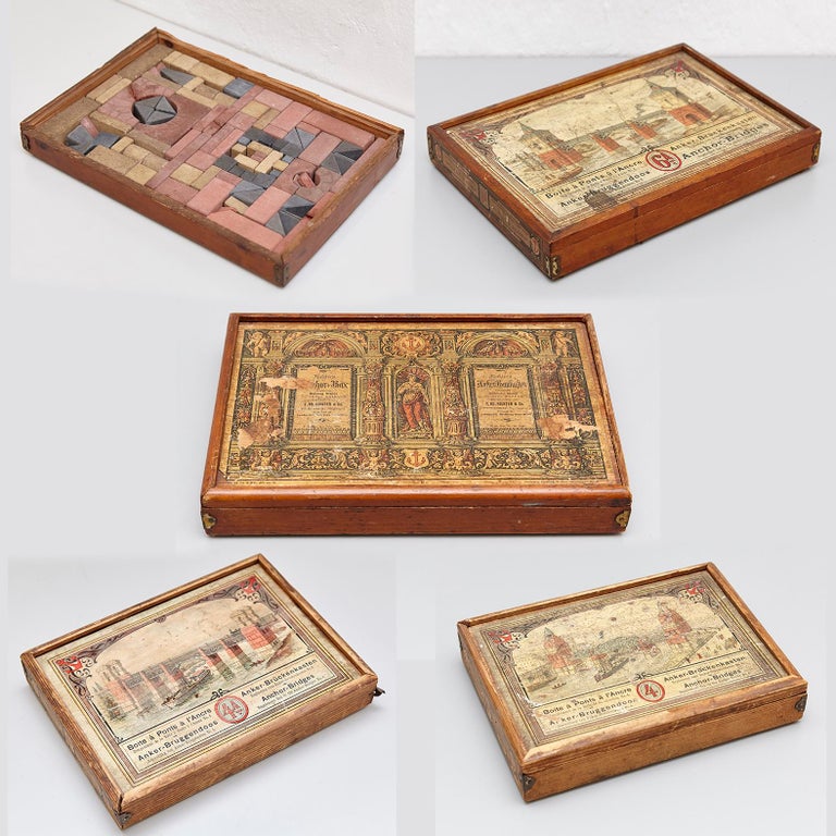Set of 5 Richters German Anchor Stone Blocks Building Toys Germany 1900 ...