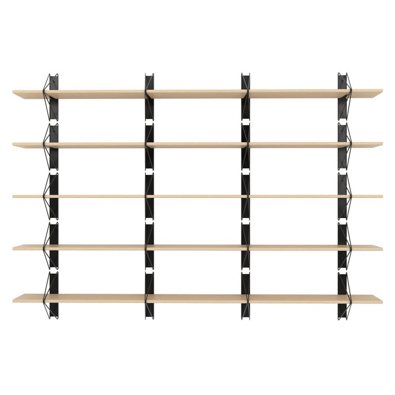 Set of 5 Strut Shelves from Souda, Black and Maple, Made to Order For ...