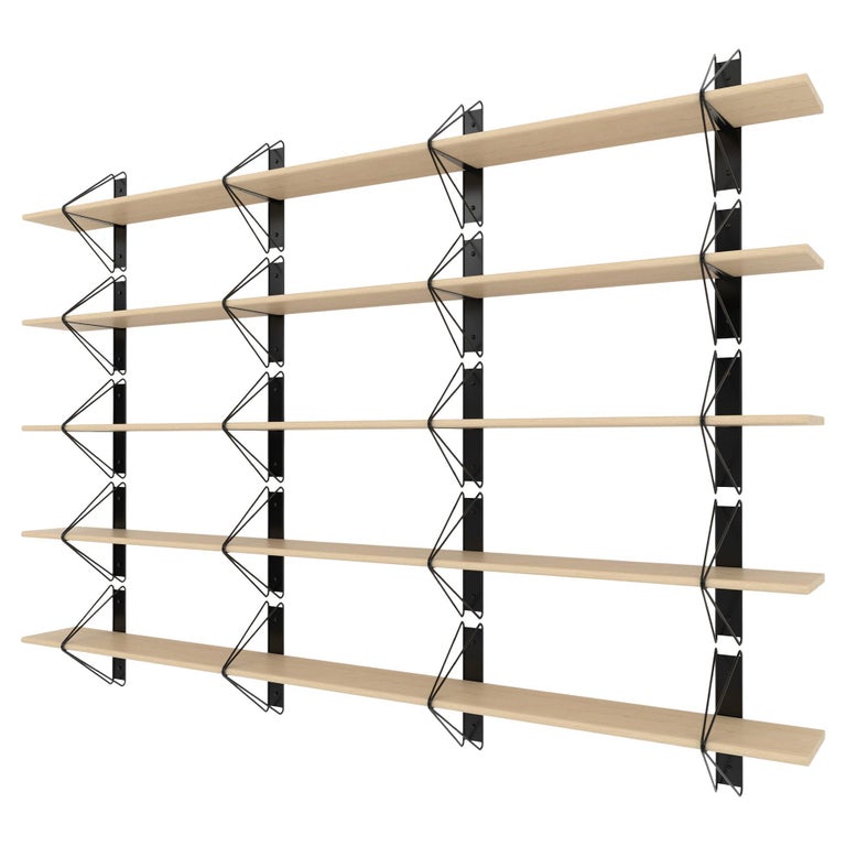 Set of 5 Strut Shelves from Souda, Black and Maple, Made to Order For ...