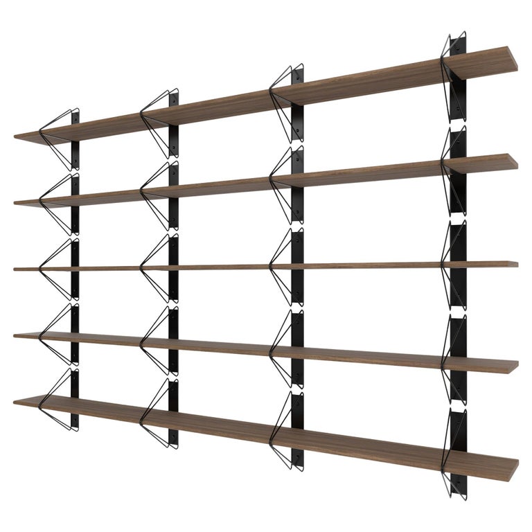 Set of 5 Strut Shelves from Souda, Black and Walnut, Made to Order For ...