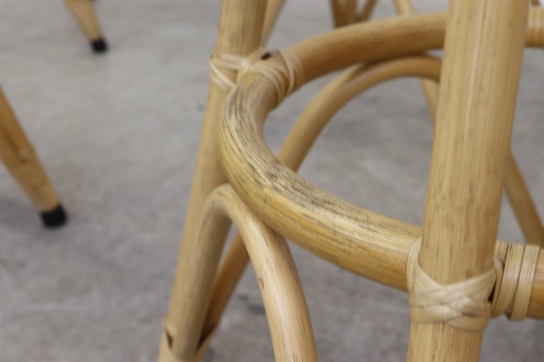 Set of 5 Tall Mid-Century Bamboo Bar Stools at 1stDibs
