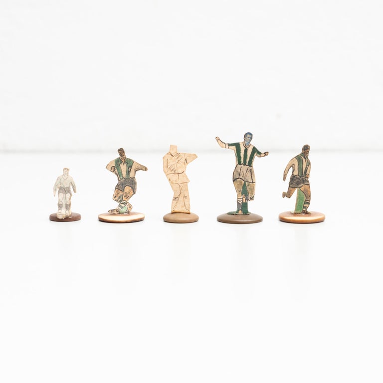 Set of 5 Traditional Antique Button Soccer Game Figures, circa 1950 For ...