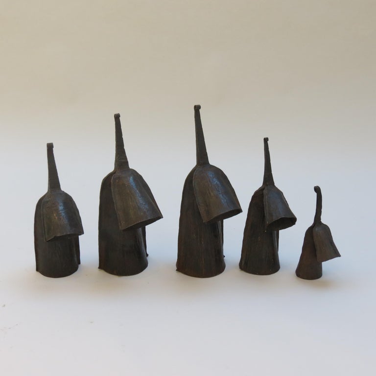 Set of 5 Vintage Metal Hand Produced Decorative Agogo Bells from Ghana ...