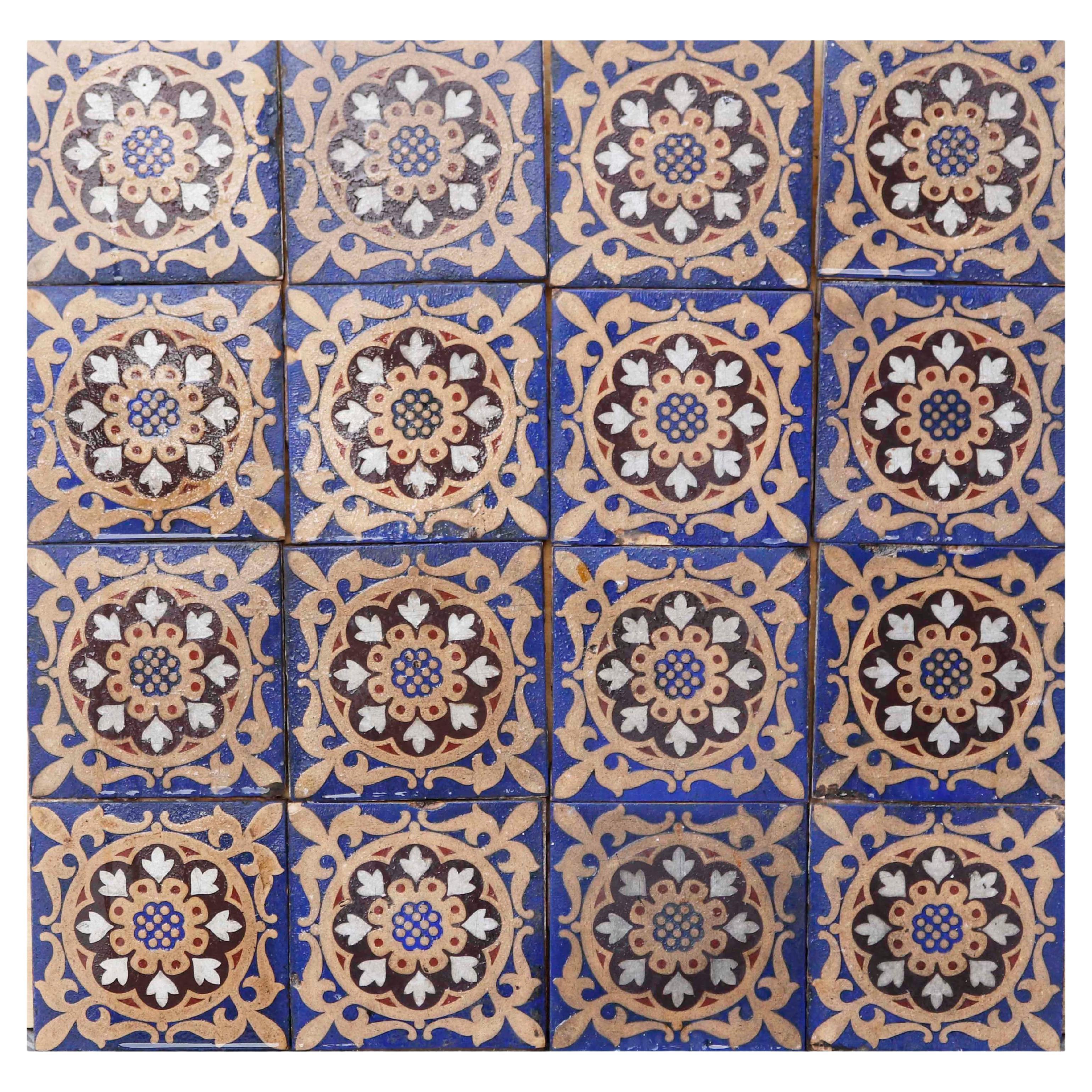 Set of 17 French Tiles, circa 1680 at 1stDibs
