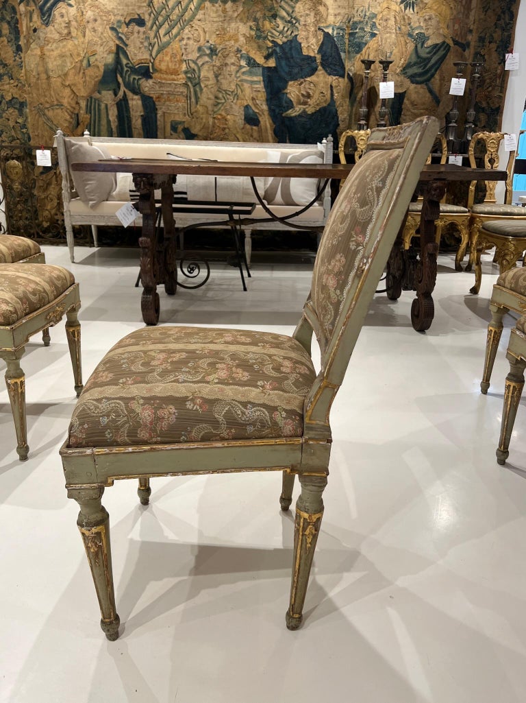 Set of 6 18c Italian Louis XVI Gilded Chairs For Sale at 1stDibs