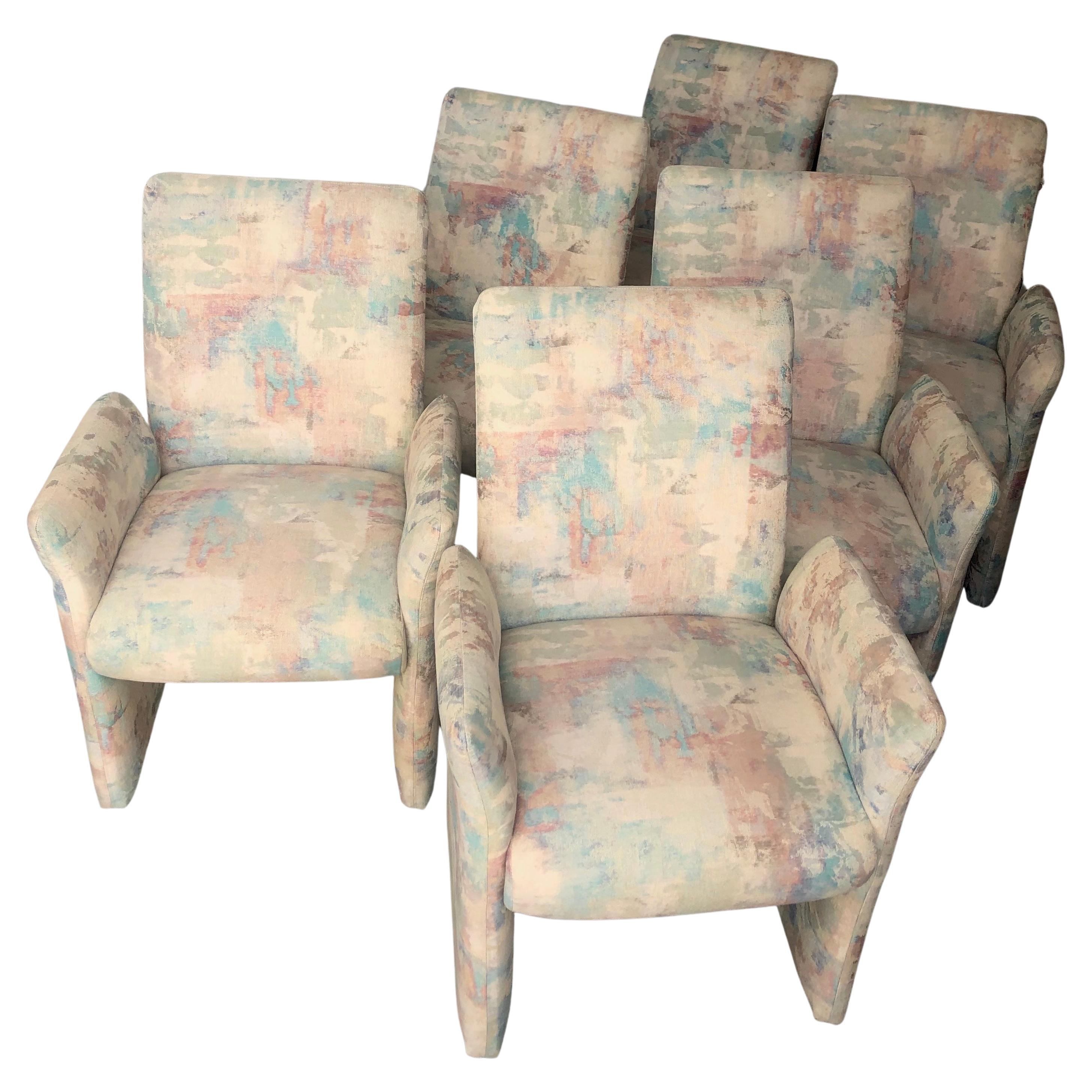 Set of 6 High Back Dining Chairs, 1980s at 1stDibs