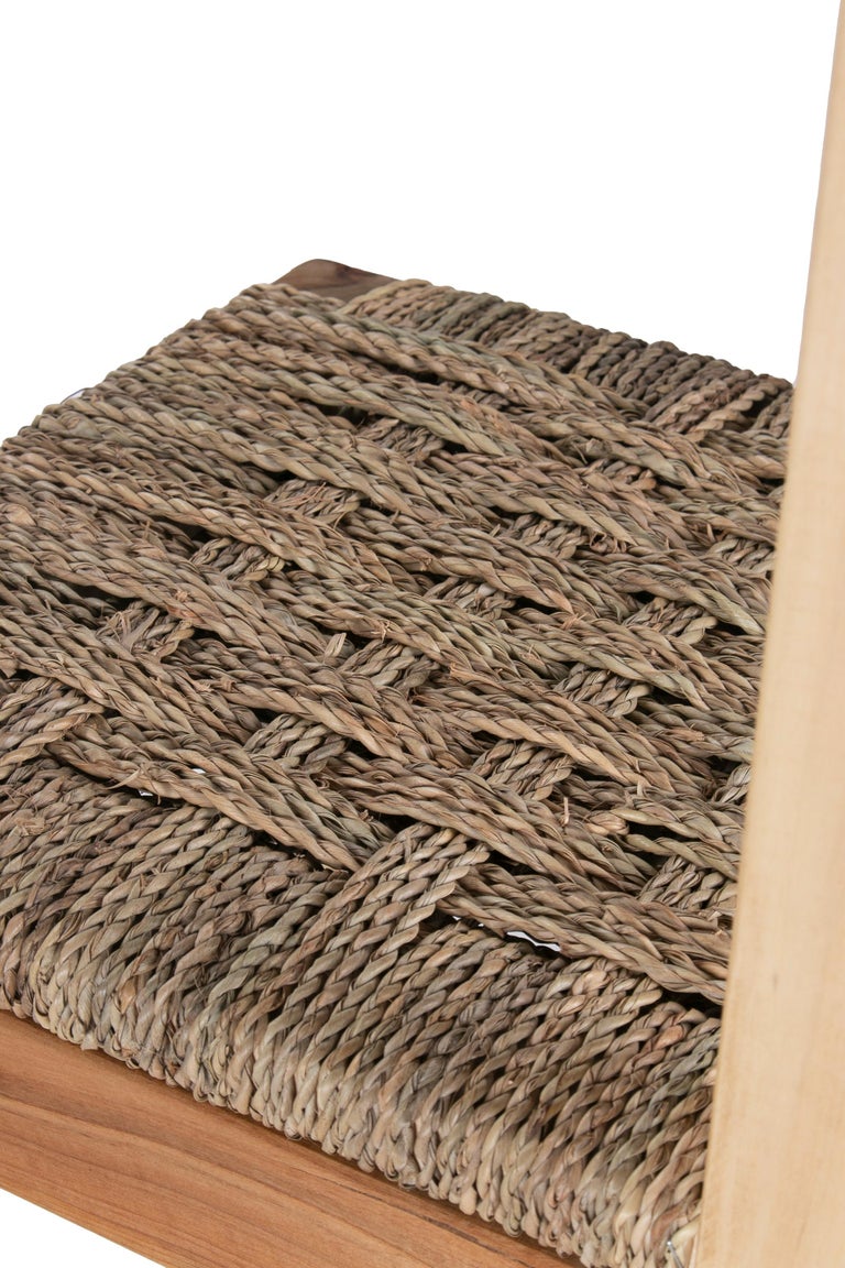 Set of 6 1990s Spanish Wooden Rope Bottomed Stools w/ Backrest For Sale ...