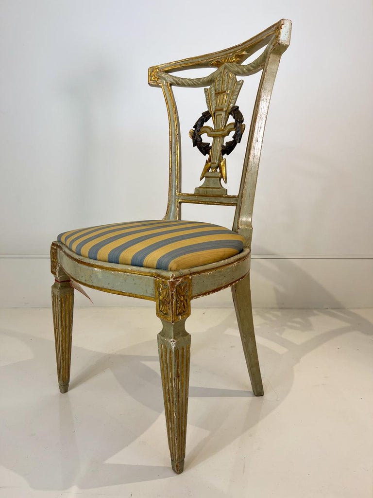 Set of 6 Italian Arrow Back Dining Chairs, 19th Century For Sale at 1stDibs
