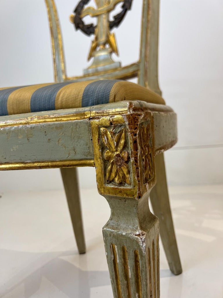 Set of 6 Italian Arrow Back Dining Chairs, 19th Century For Sale at 1stDibs
