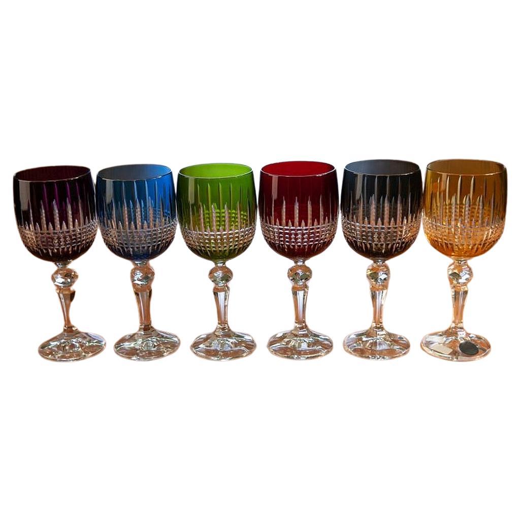 Set of 6 Cristalit Wine Glasses 220 Ml in Various Colors - Stellium ...