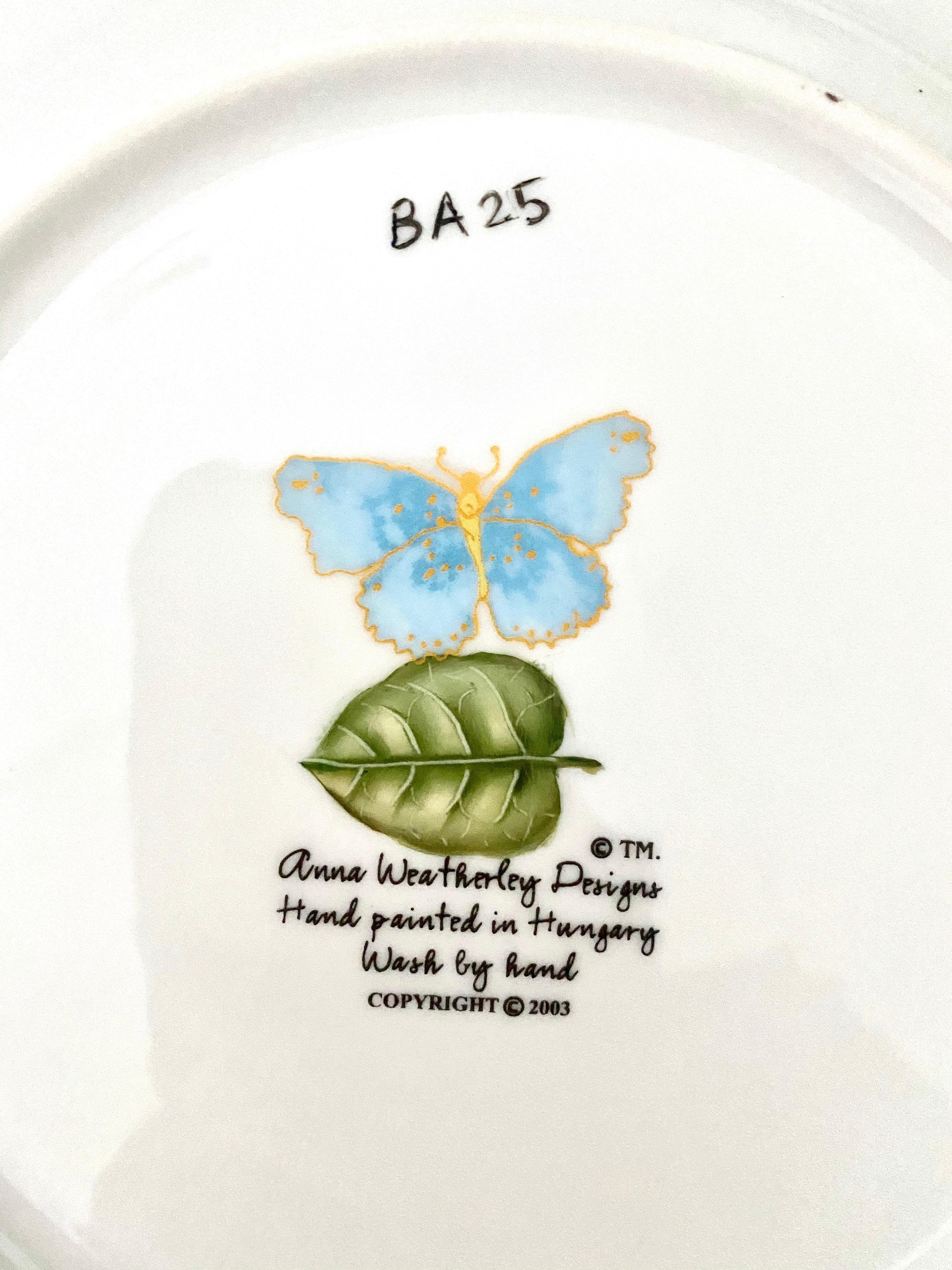 Set of 6 Anna Weatherley Hand Painted Porcelain Dinner Plates at ...