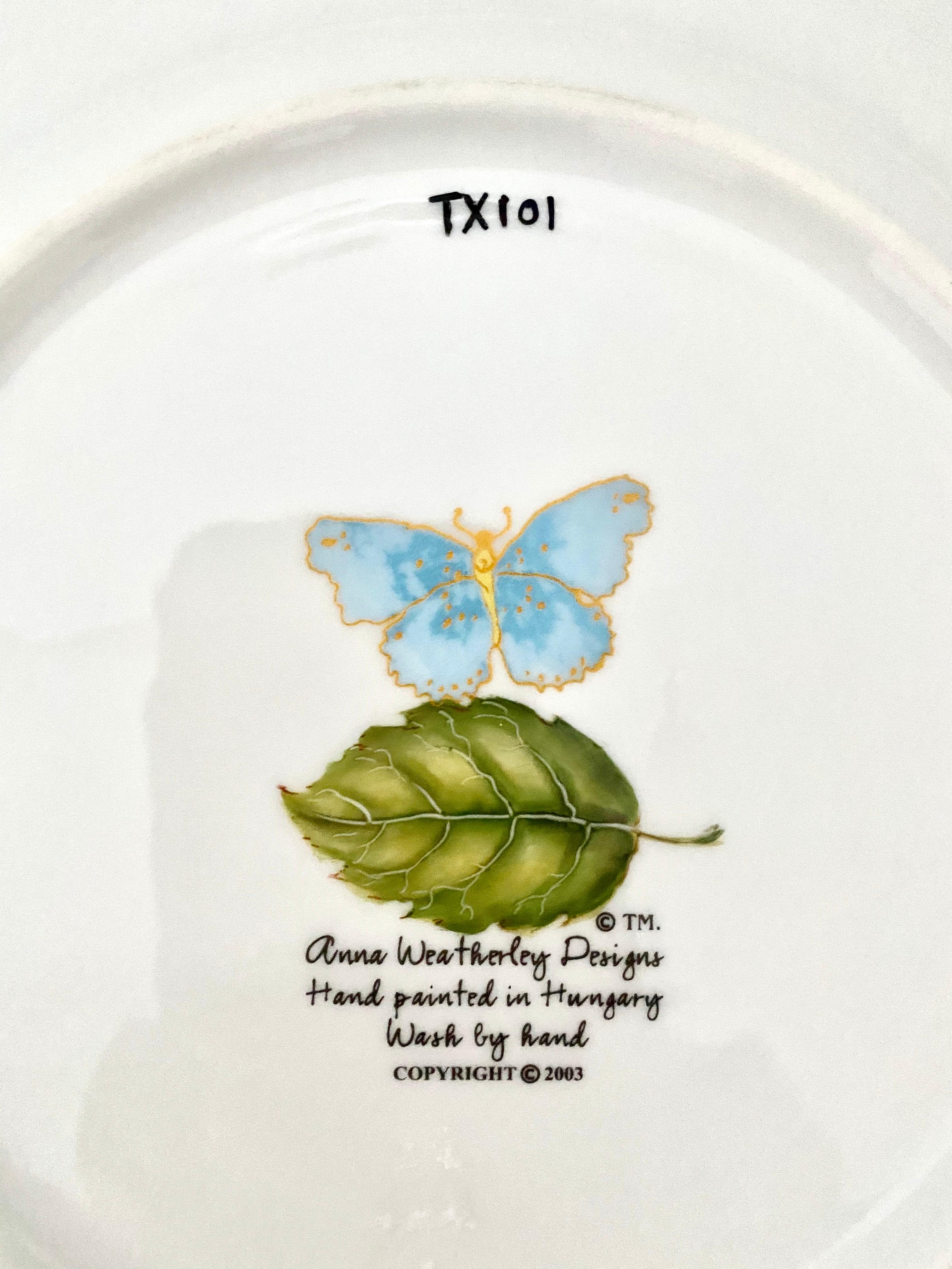 Set of 6 Anna Weatherley Hand Painted Porcelain Dinner Plates at ...