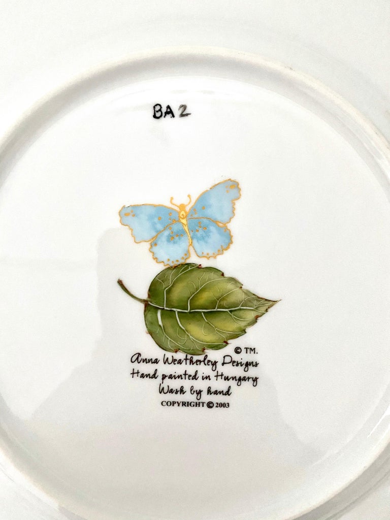Set of 6 Anna Weatherley Hand Painted Porcelain Dinner Plates at ...