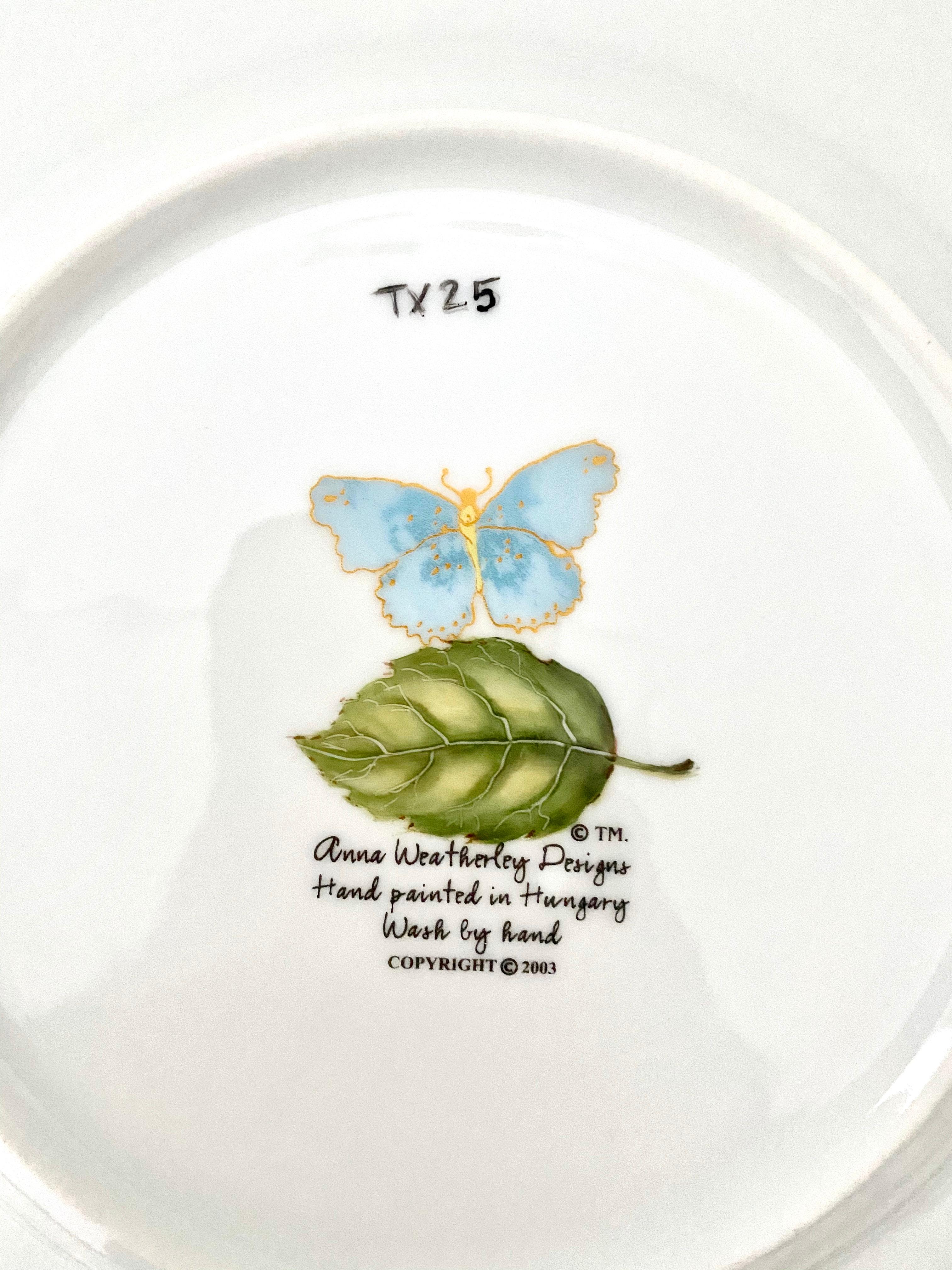 Set of 6 Anna Weatherley Hand Painted Porcelain Dinner Plates at ...