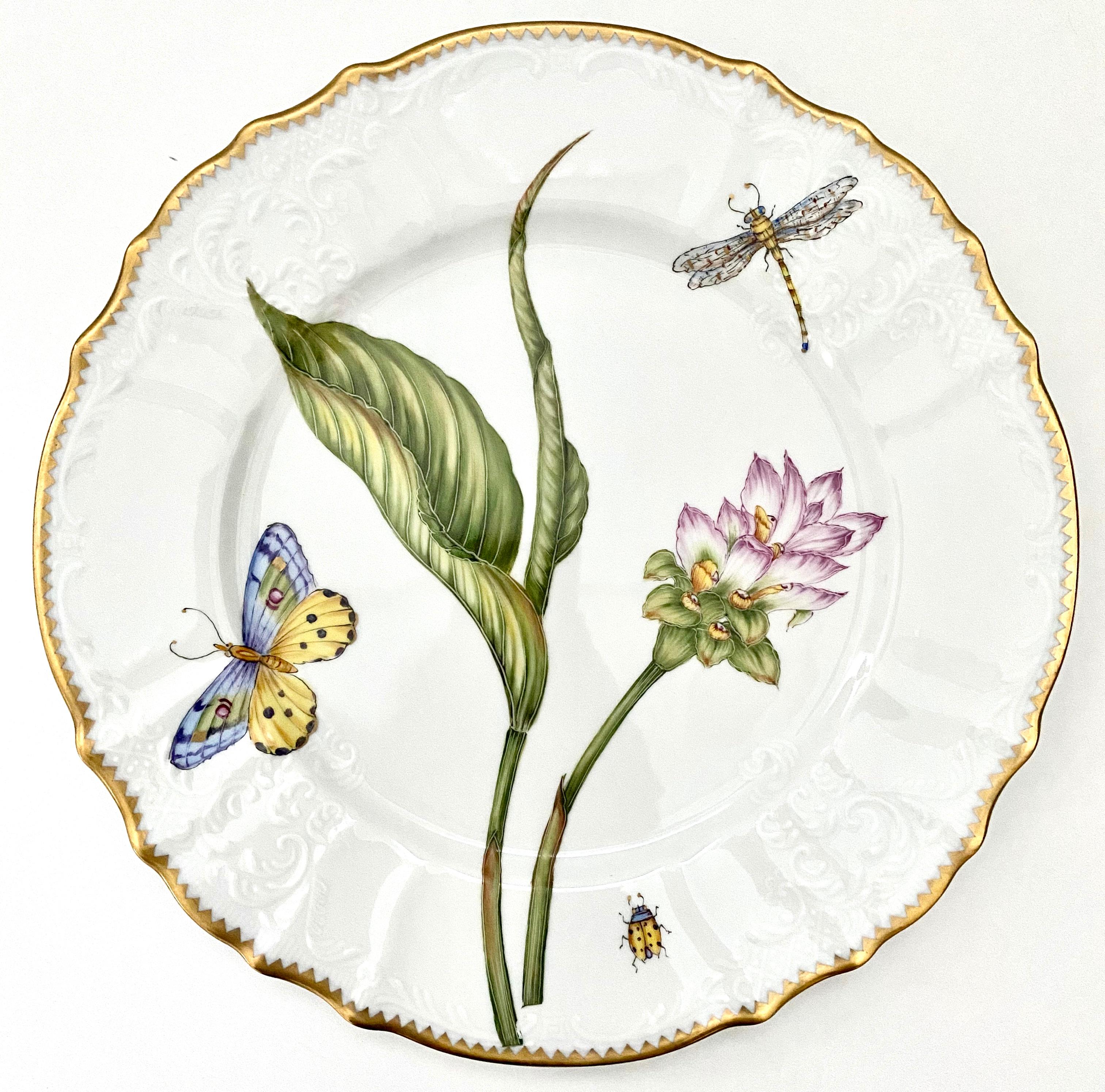 Set of 6 Anna Weatherley Hand Painted Porcelain Dinner Plates at ...
