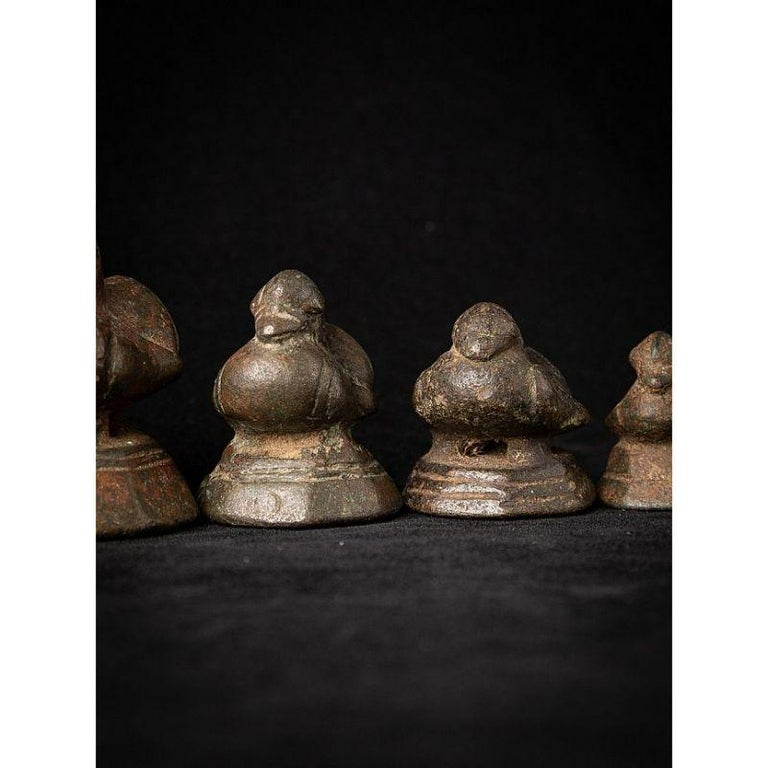 Set of 6 Antique Bronze Opium Weights from Burma For Sale at 1stDibs
