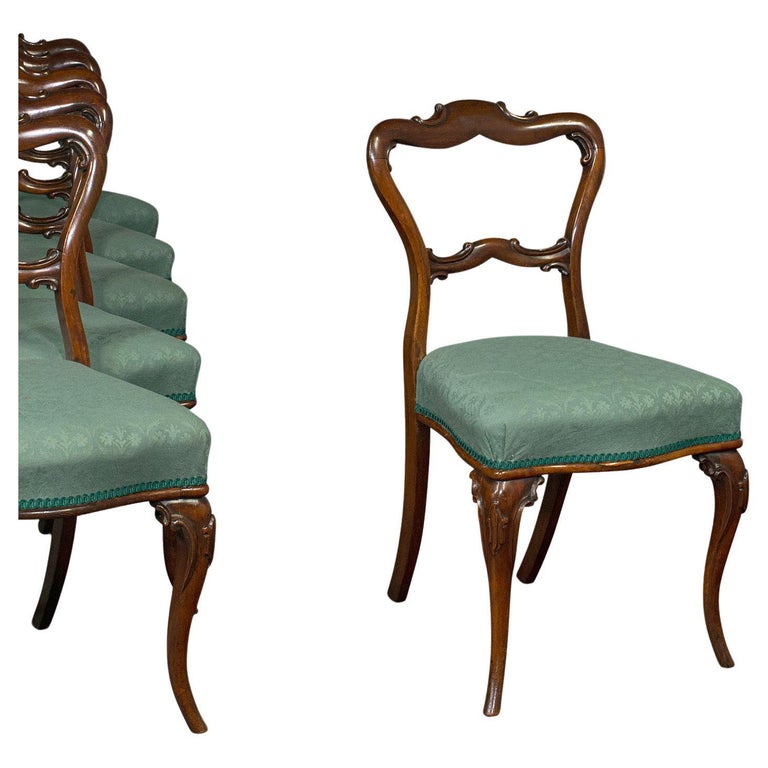 Set of 6 Antique Buckle Back Chairs, English, Dining Seat, Victorian ...
