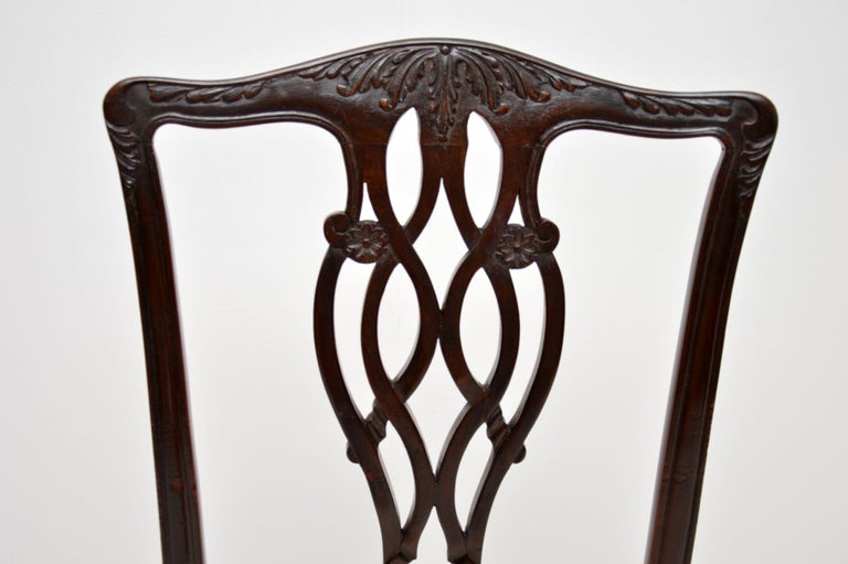 Set of 6 Antique Chippendale Style Dining Chairs For Sale at 1stDibs