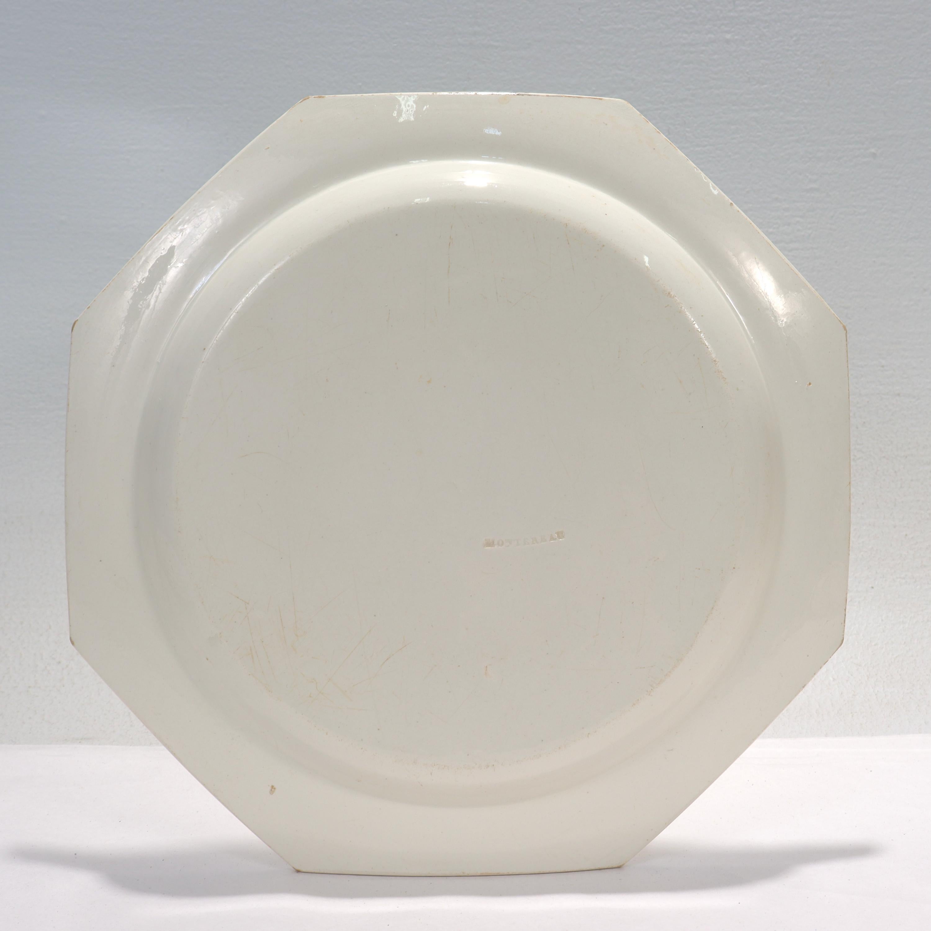 Set of 6 Antique French Creamware Octagonal Plates by Montereau For ...