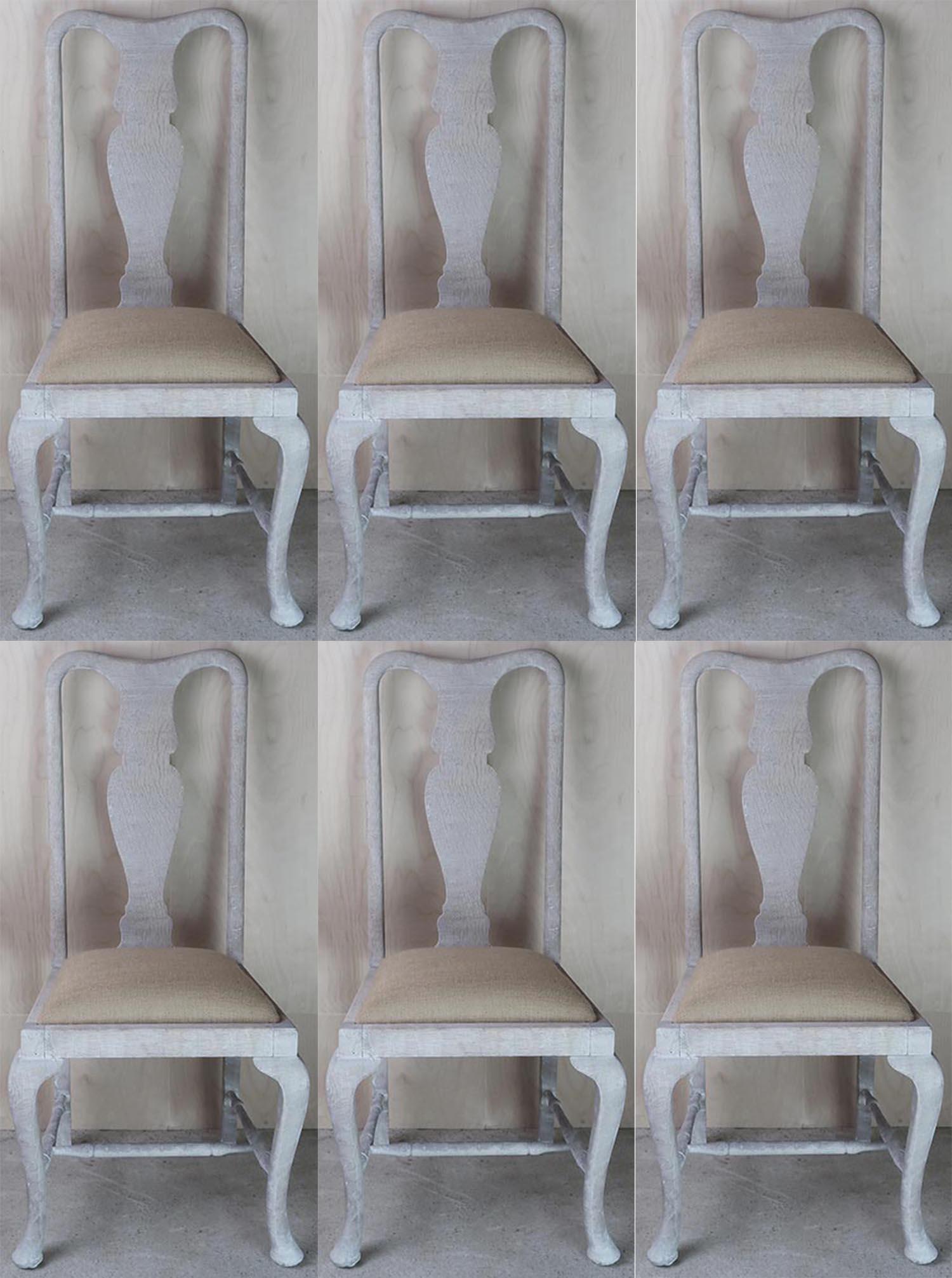 Set of 6 Antique Gustavian Style Urn Back Dining Chairs For Sale at 1stDibs