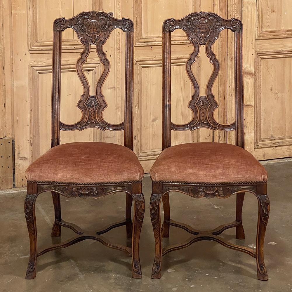 Set of 6 Antique Liegoise Louis XIV Dining Chairs For Sale at 1stDibs