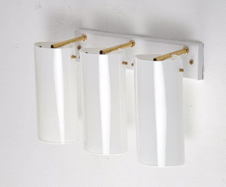 Set of 6 "Ark" Wall Lamps by Gert Nyström, Fagerhults, Sweden, 1960s ...