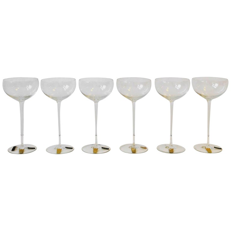 Set of 6 Austrian Champagne or Wine Glasses by Claus Josef Riedel at ...