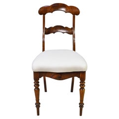 Queen Anne-Style Fiddle-Back Chair in Mahogany w/ Upholstered Slip Seat ...