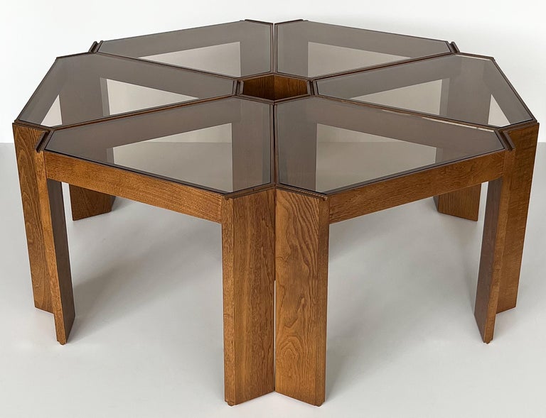 Set of 6 Bunching Modular Coffee Tables in the Style of Frattini at 1stDibs
