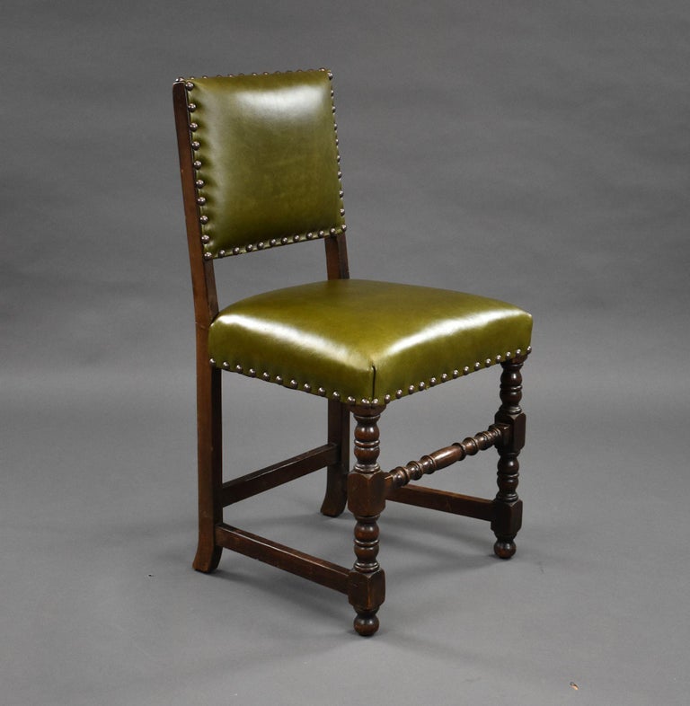 Set of 6 Carolean Style Oak Dining Chairs For Sale at 1stDibs