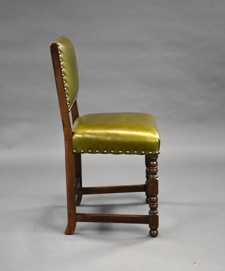 Set of 6 Carolean Style Oak Dining Chairs For Sale at 1stDibs