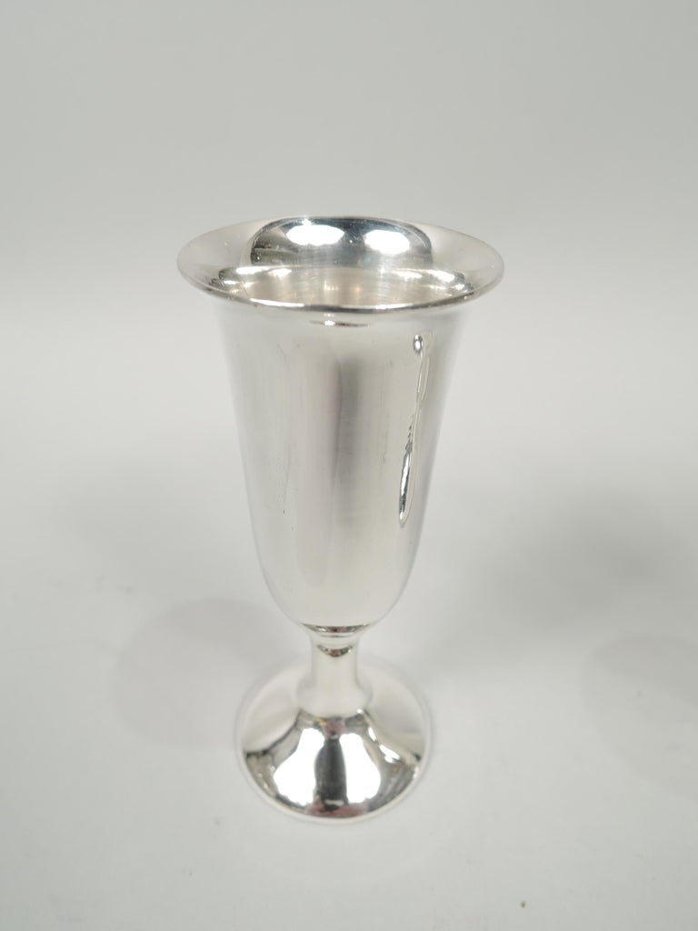 Set of 6 Cartier American Modern Sterling Silver Cordial Cups on Tray ...