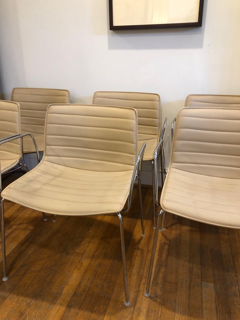 Set of 6 Catifa 53 Contemporary Leather Chairs by Lievore Altherr ...