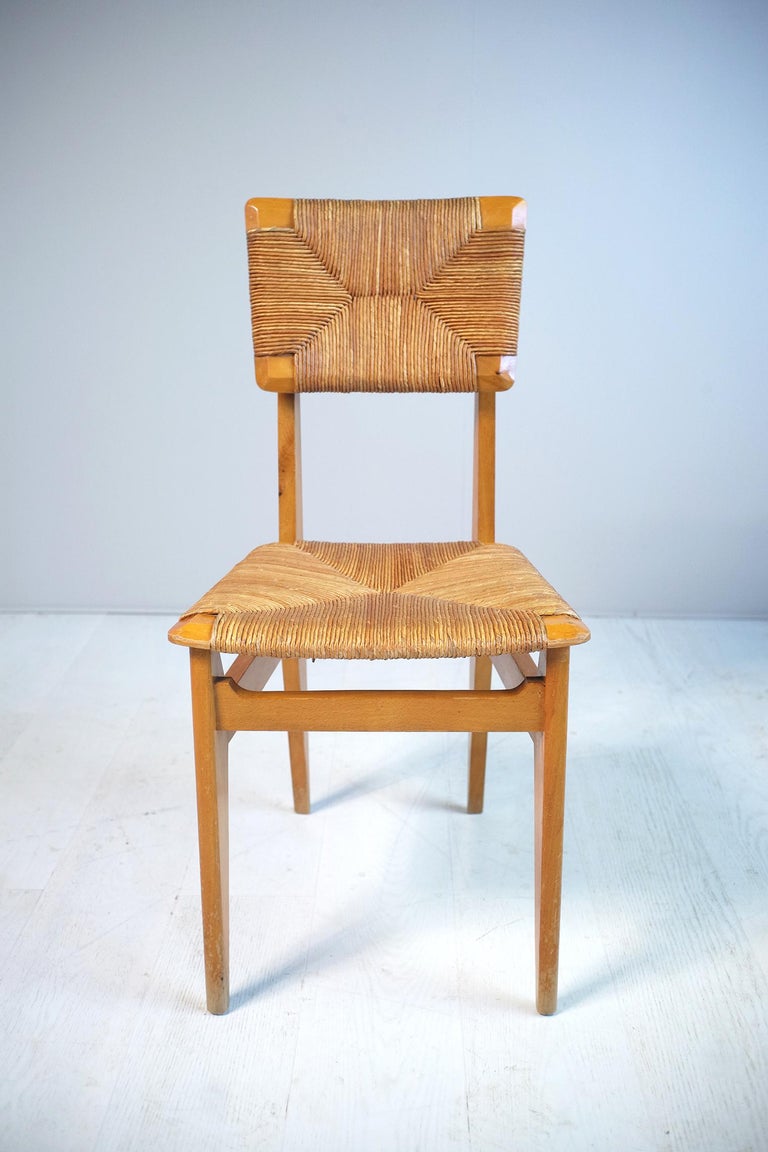 Set of 6 Chairs Model C Marcel Gascoin, France, 1950 at 1stDibs