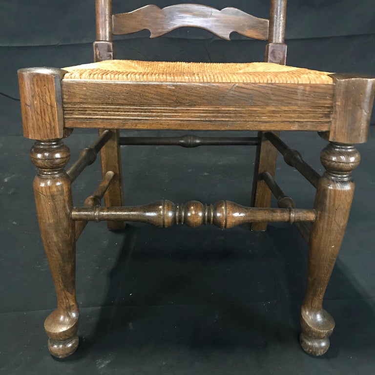 Set of 6 Charming Vintage English Wavy Ladder Back Dining Chairs with ...