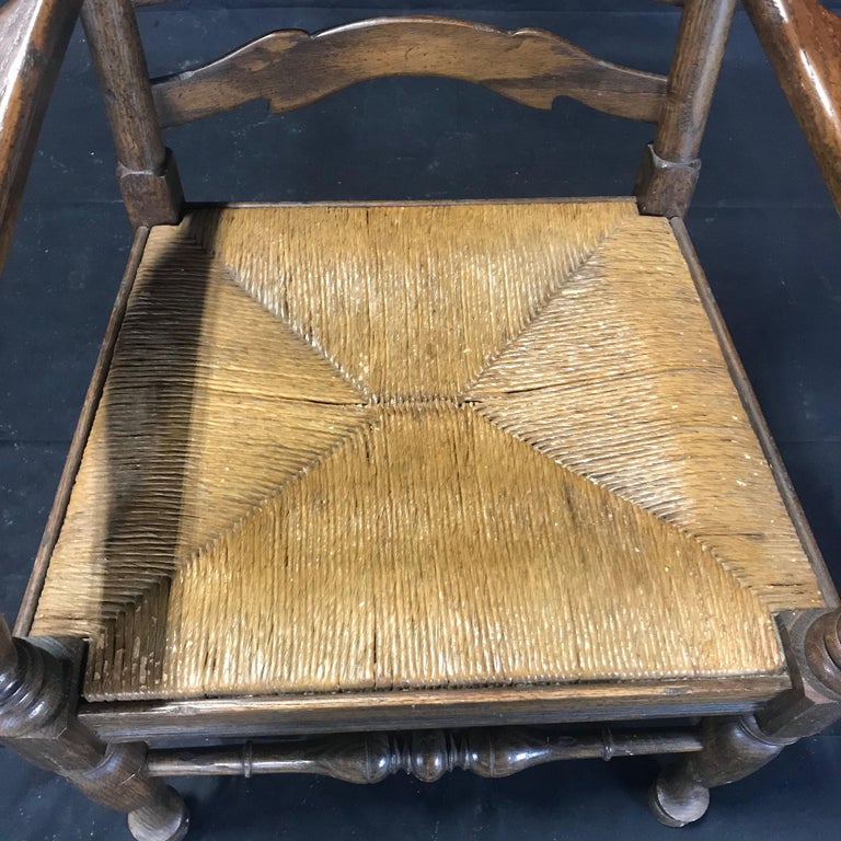 Set of 6 Charming Vintage English Wavy Ladder Back Dining Chairs with ...