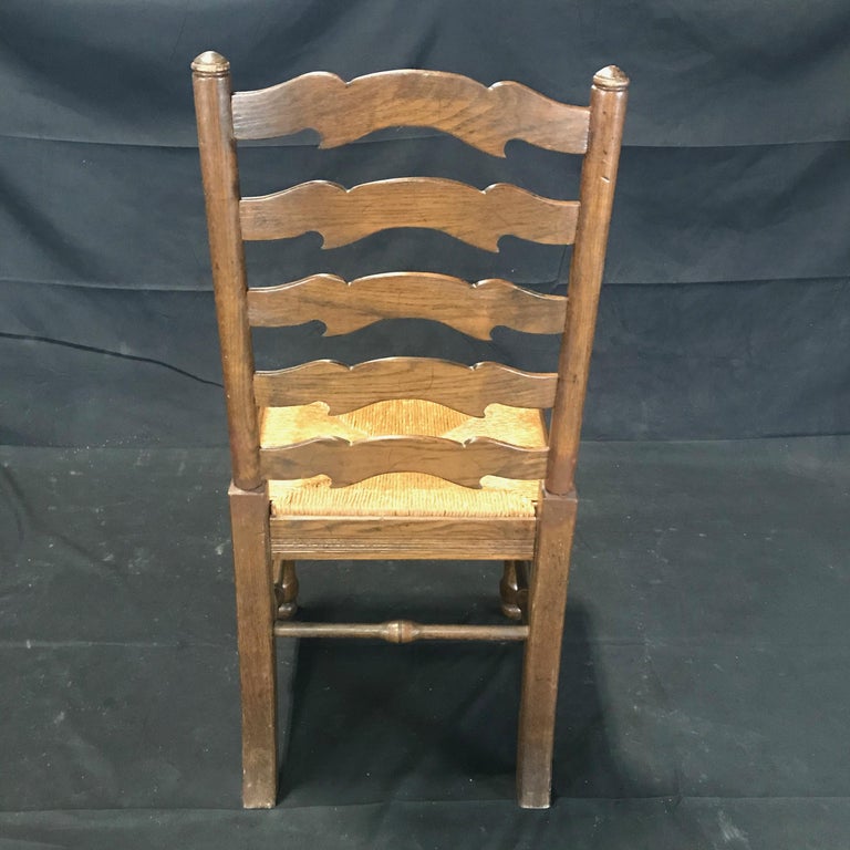 Set of 6 Charming Vintage English Wavy Ladder Back Dining Chairs with ...