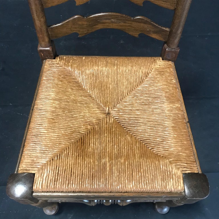 Set of 6 Charming Vintage English Wavy Ladder Back Dining Chairs with ...