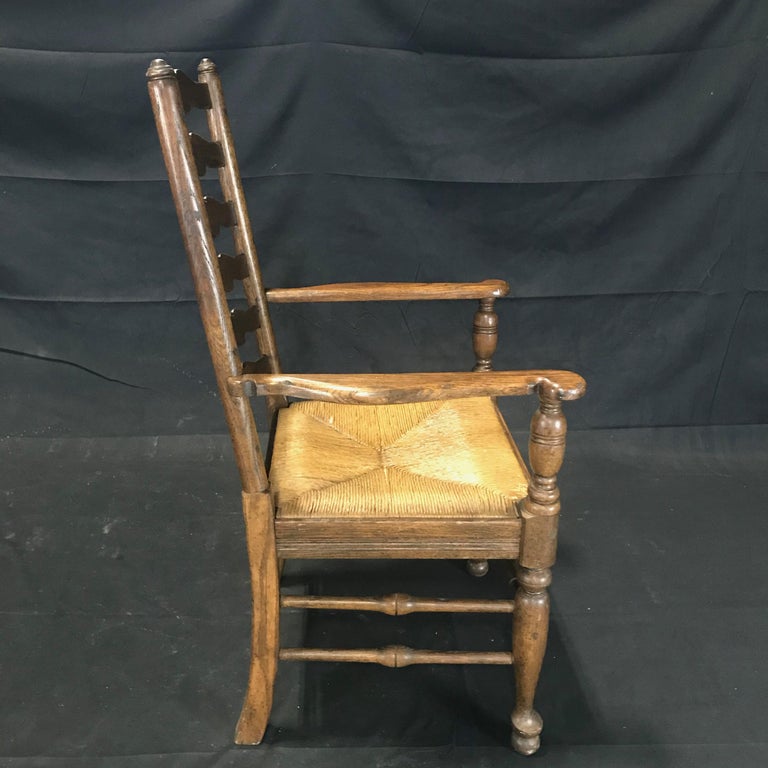 Set of 6 Charming Vintage English Wavy Ladder Back Dining Chairs with ...