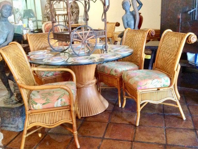 Set of 6 Colonial Style Rattan Dining Chairs at 1stDibs | colonial ...