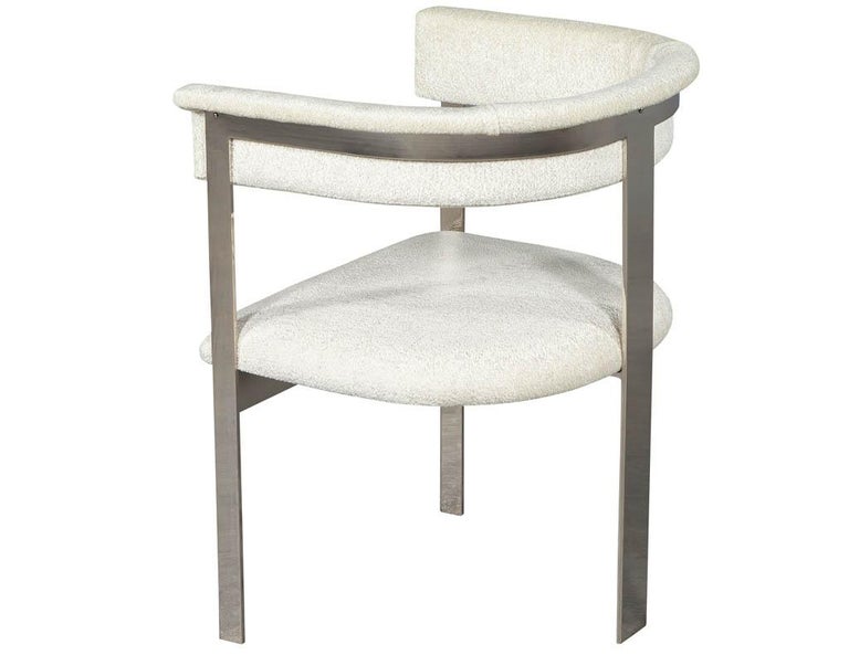 Set of 6 Custom Modern Curved Back Metal Dining Chairs by Carrocel at ...