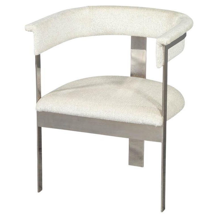 Set of 6 Custom Modern Curved Back Metal Dining Chairs by Carrocel at ...