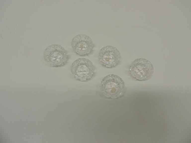 Set of '6' Cut Crystal Round Small Salt Cellars For Sale at 1stDibs