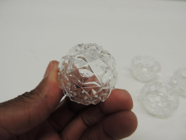 Set of '6' Cut Crystal Round Small Salt Cellars For Sale at 1stDibs