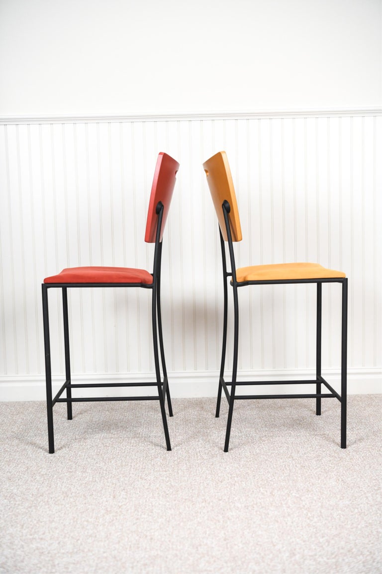 Set of '6' Dakota Jackson Postmodern Bar Stools For Sale at 1stDibs
