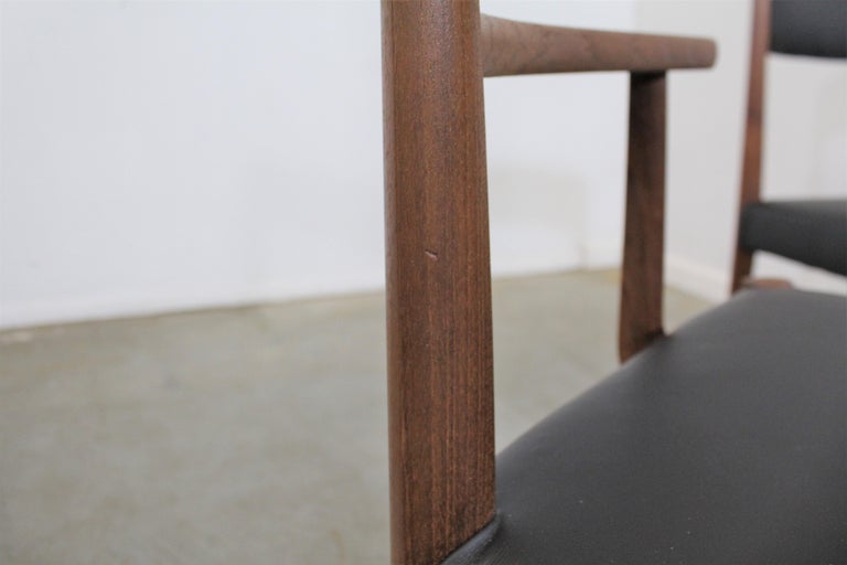 Set of 6 Danish Modern Povl Dinesen Teak/Leather Dining Chairs at 1stDibs