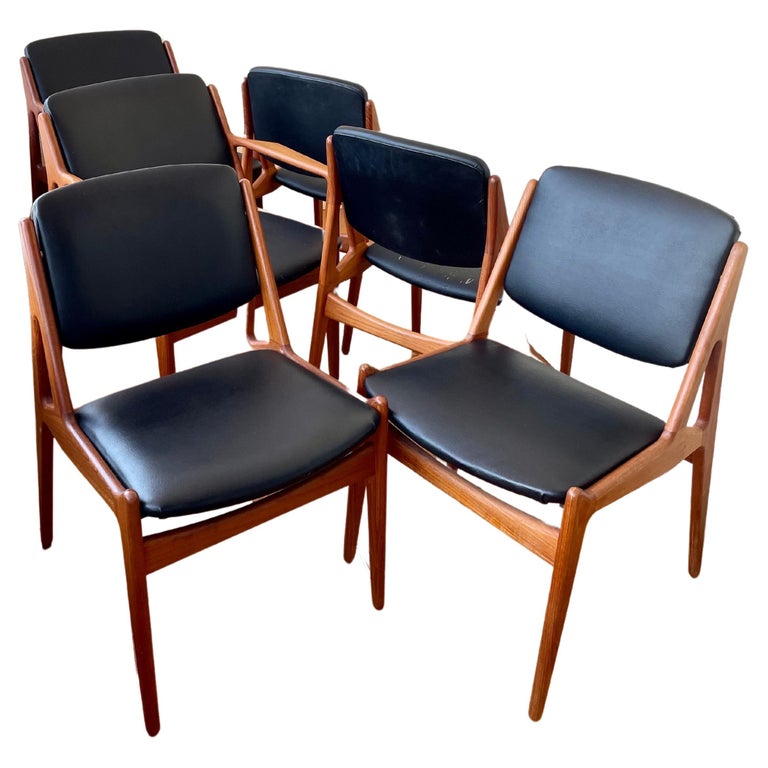 Set of 6 Danish Modern Tilt Back Chairs by Arne Vodder for Vamo Teak 2 ...