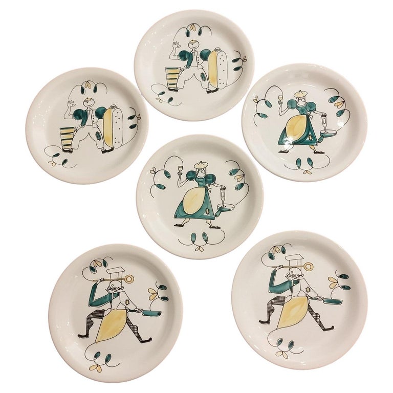 Set of 6 Dessert Plates, 1950's Norway For Sale at 1stDibs